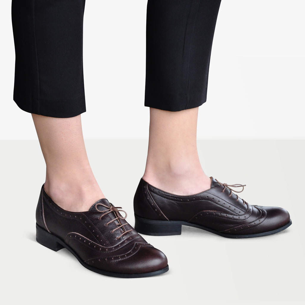Womens brown leather oxford shoes | Handmade by Women | Julia Bo ...