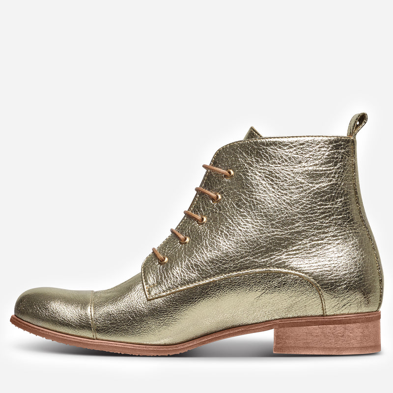 Golden Lace Up Boots - Julia Bo Custom Made Shoes & Boots - Julia Bo ...